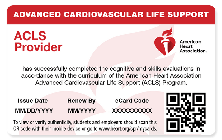 ACLS - PRINTED CARD